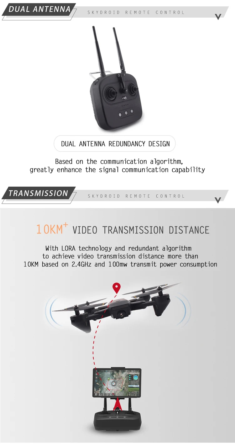 Skydroid T10 Remote Control Mini Camera /L DCAM 10km Digital Map ...