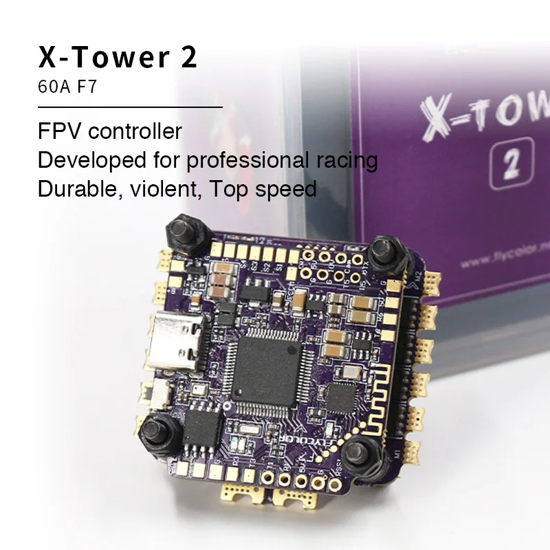 FLYCOLOR X-Tower 2 F7 Flight Controller X-Cross BL-32 60A 4-in-1 ESC 3 ...