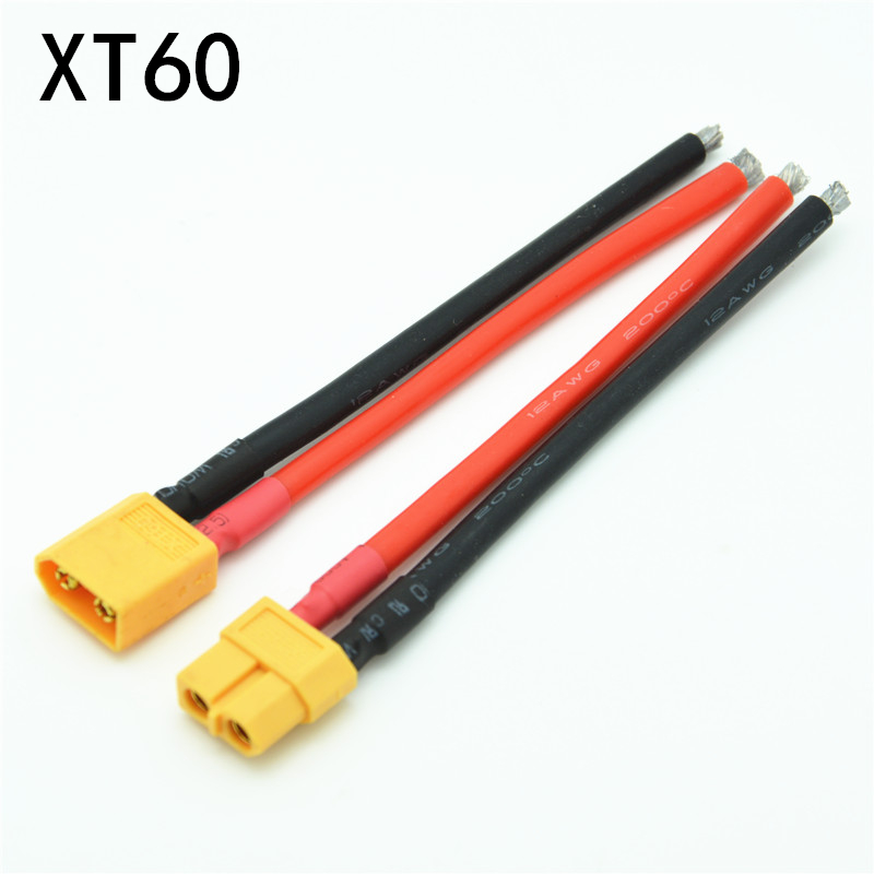XT60 Male/Female Plug Connector 12AWG 10cm Power Cable - LemonFPV ...