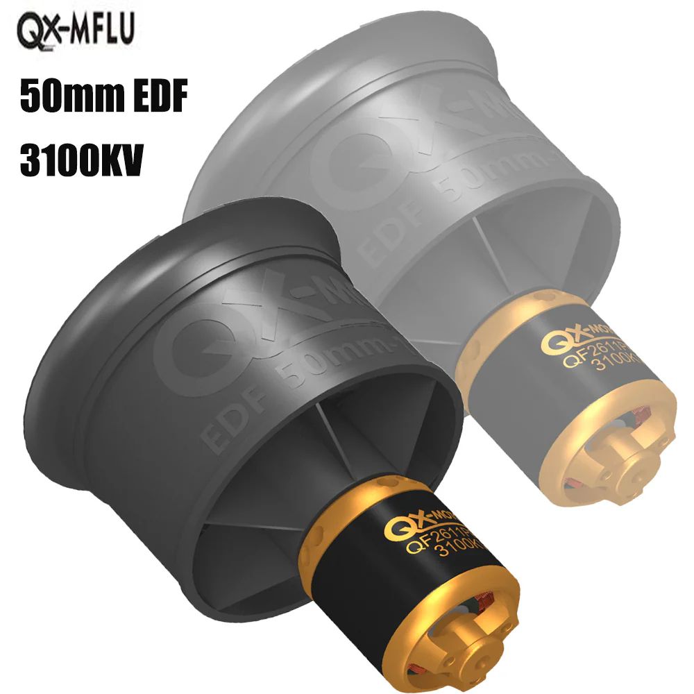 QX-MOTOR 50mm QF2611Pro 3100KV 3750KV CW CCW EDF ducted fan with 12 ...