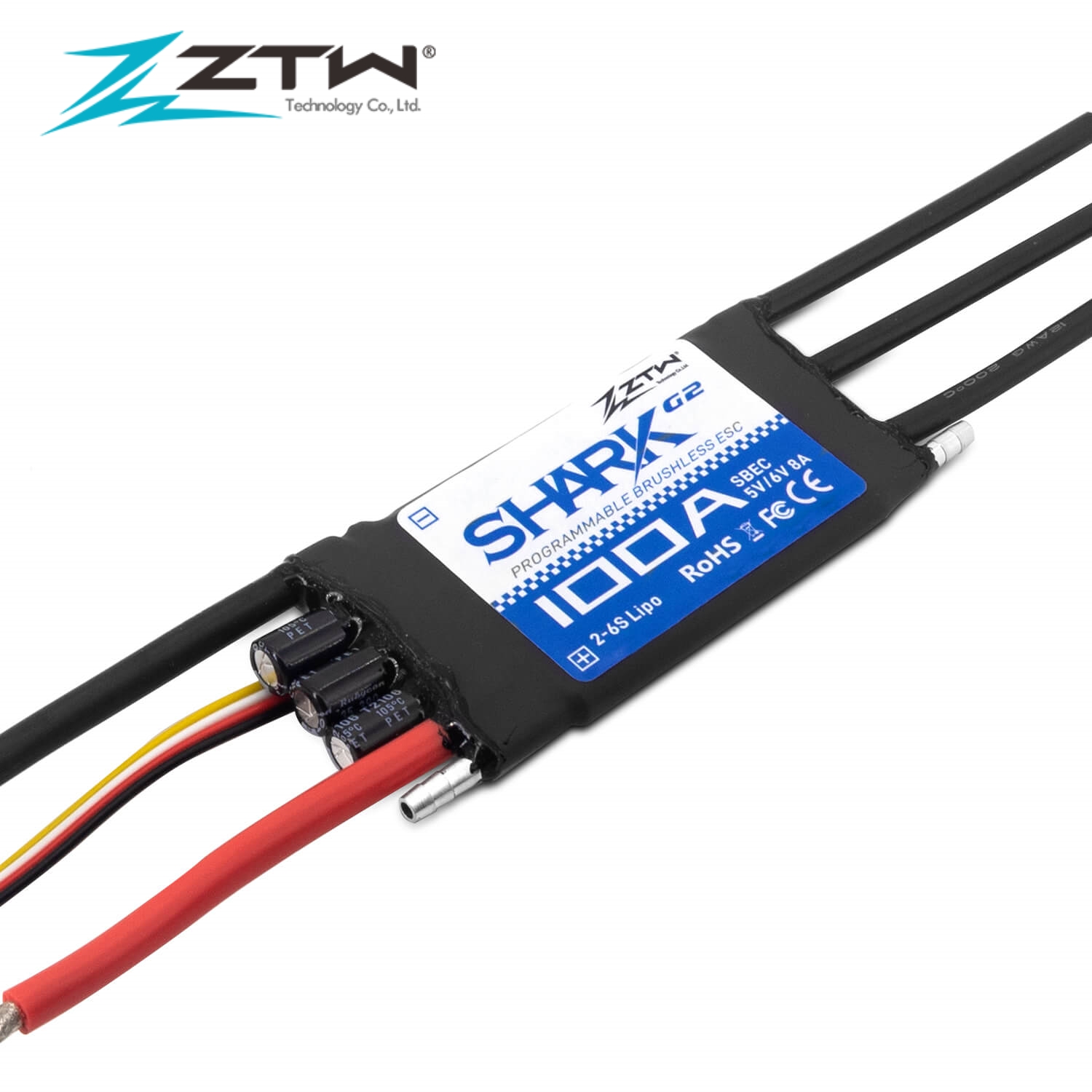 ZTW Shark G2 20A 30A 40A 50A 60A 80A 100A SBEC 5V/6V 8A Brushless Speed ...