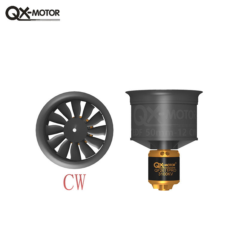 QX-MOTOR 50mm QF2611Pro 3100KV 3750KV CW CCW EDF ducted fan with 12 ...